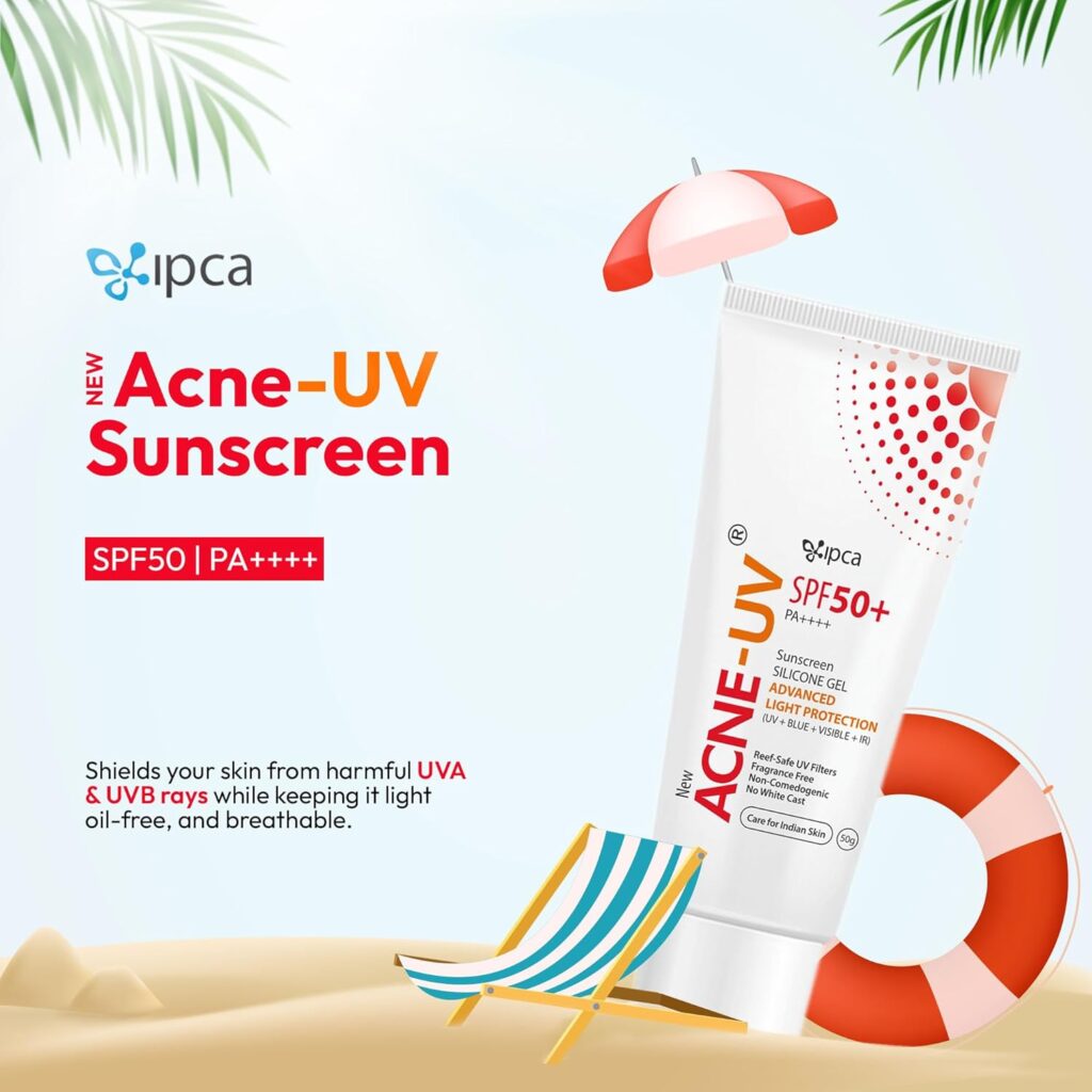 IPCA Acne-UV Silicone Sunscreen Gel SPF 50+ PA++++ 50g - Offline BD